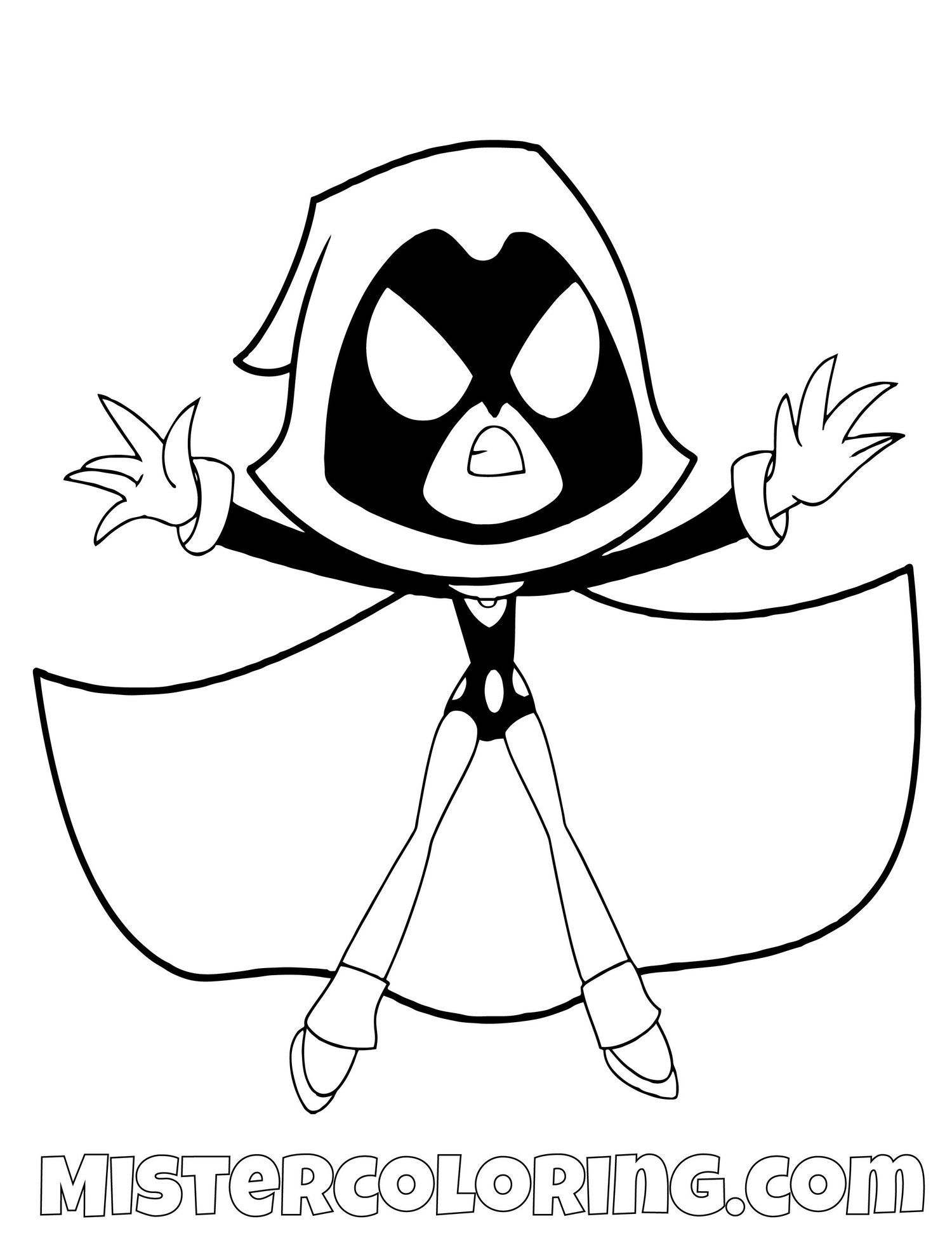 Raven Dc Coloring Pages Sketch Coloring Page
